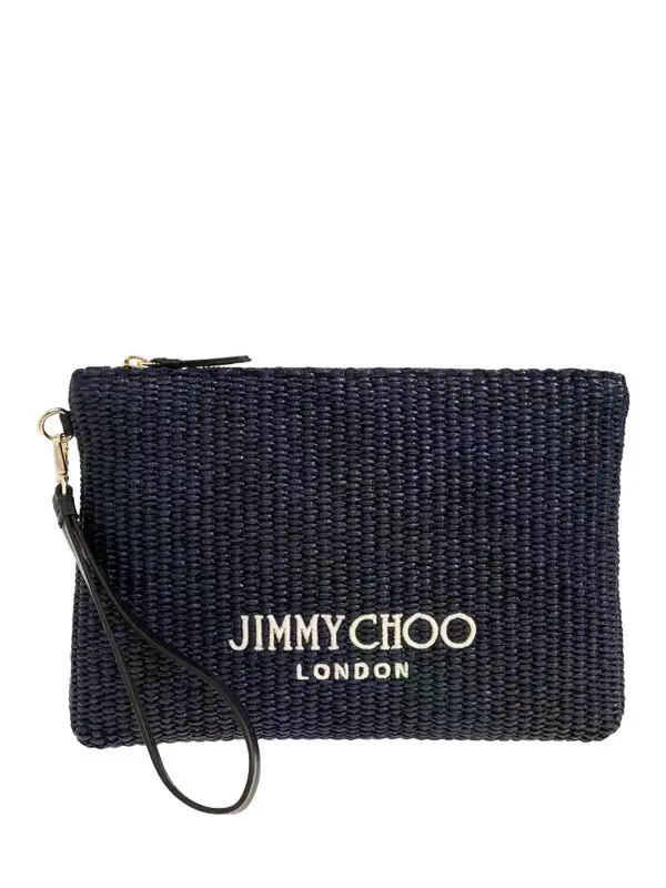 JIMMY CHOO Logo-detail Clutch - Blue