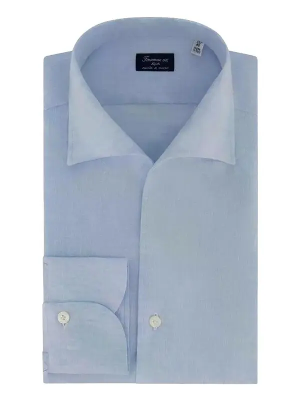 FINAMORE 1925 Classic Slim-fit Buttoned Shirt - Blue