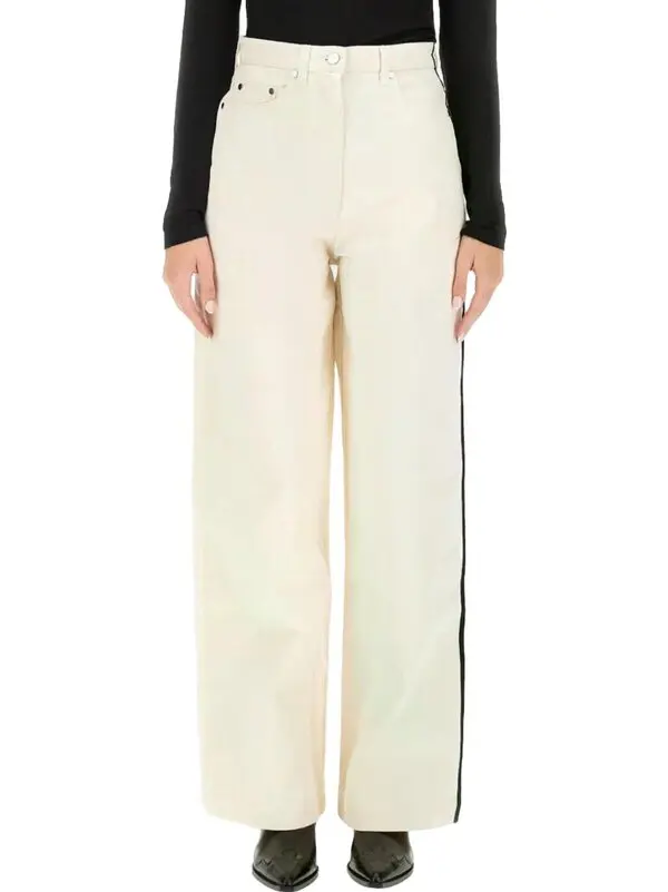 PETER DO Wide-leg Jeans With Stripe Detail - White
