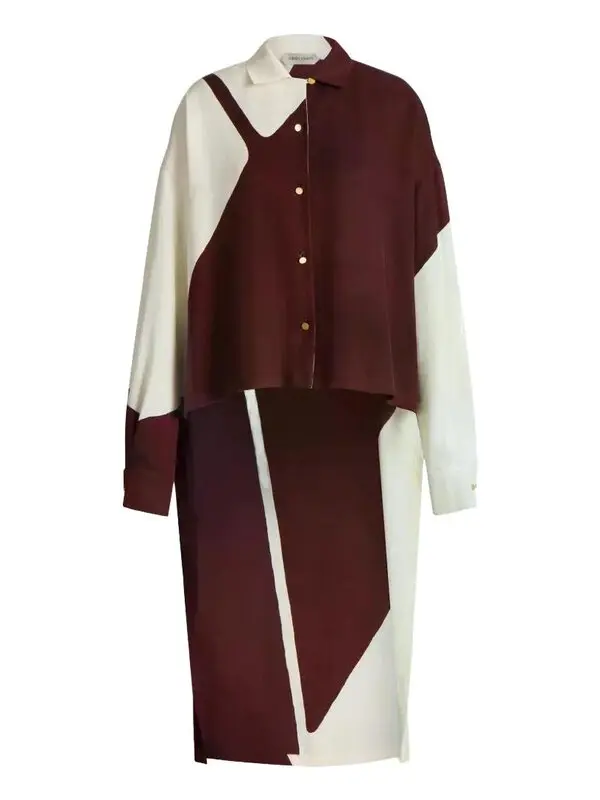 Alberta Ferretti Colourblock Shirt - Brown