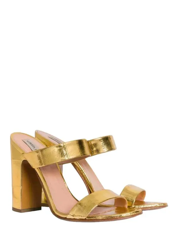 Alberta Ferretti Double-strap Heeled Sandals - Gold