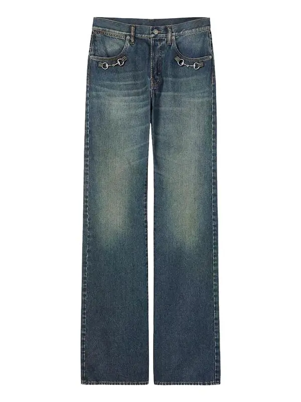 Gucci Horsebit-detail Flared Jeans - Blue