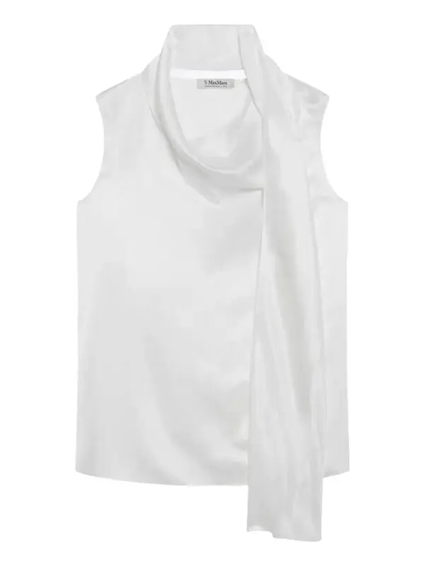 Max Mara Sleeveless Cowl-neck Blouse - White