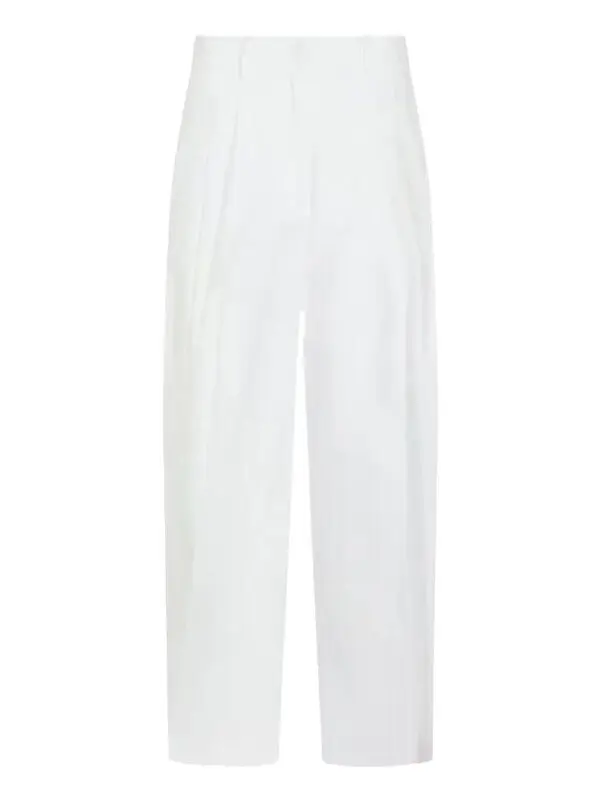 MOORER Pleated Trousers - White