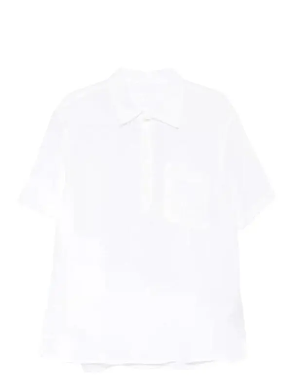 120% Lino Pocket Polo T-shirt - White