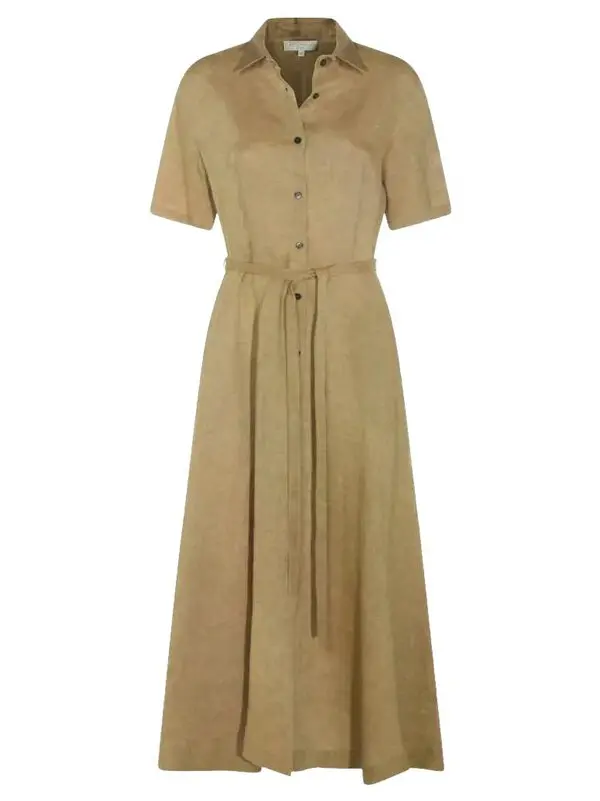 Antonelli Firenze Buttoned Belted Midi Dress - Neutrals