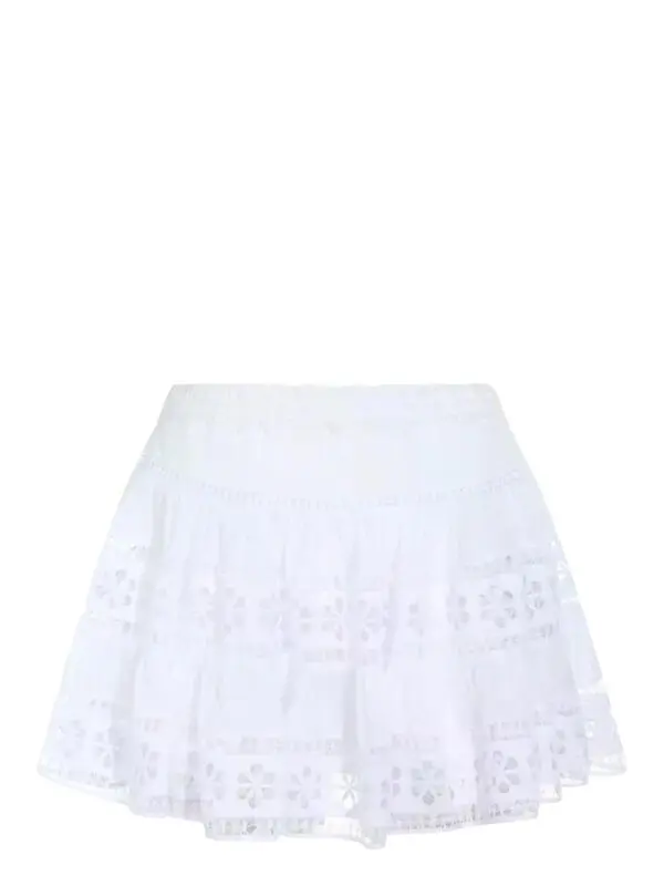 Charo Ruiz Ibiza Lea Floral Lace Mini Skirt - White