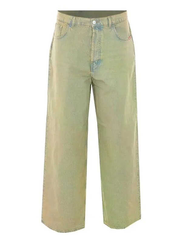 AMISH Wide-leg Cotton Jeans - Blue