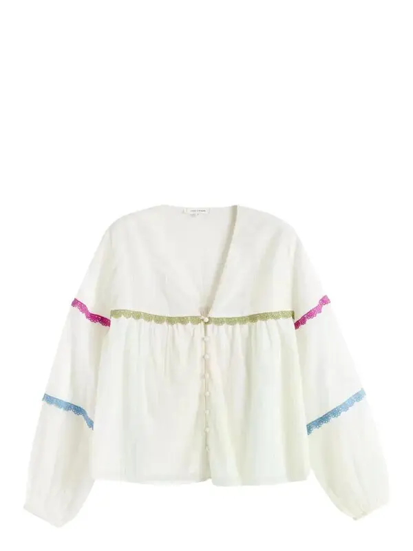 Chinti & Parker Rainbow Scallop Blouse - White