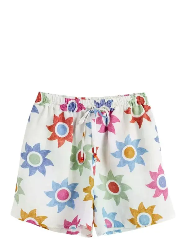 Chinti & Parker Printed Elasticated-waistband Shorts - White