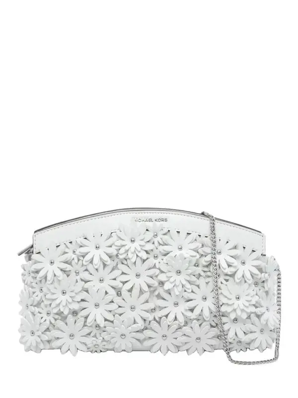 Michael Kors Floral-appliqué Shoulder Bag - White