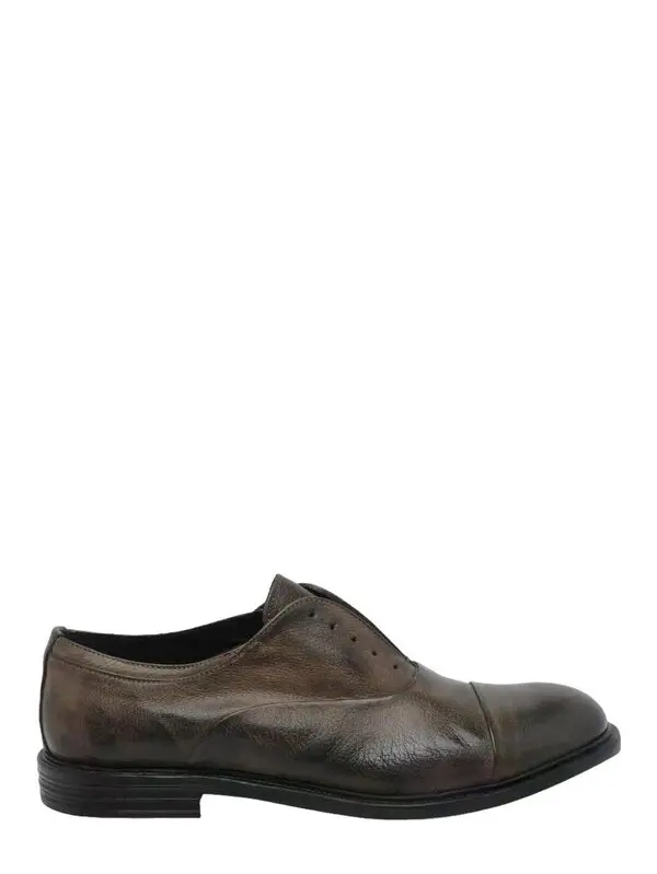PAWELK'S Leather Derby Shoes - Brown