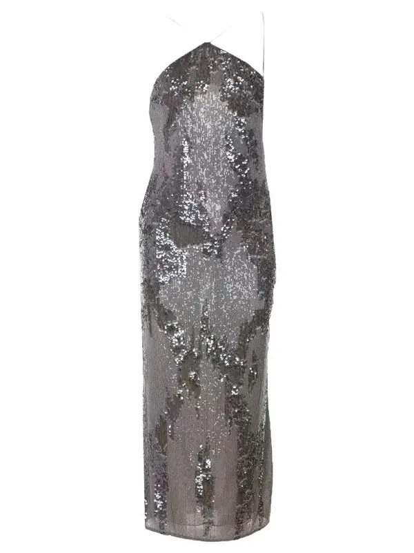 Patrizia Pepe Sequin Maxi Dress - Grey