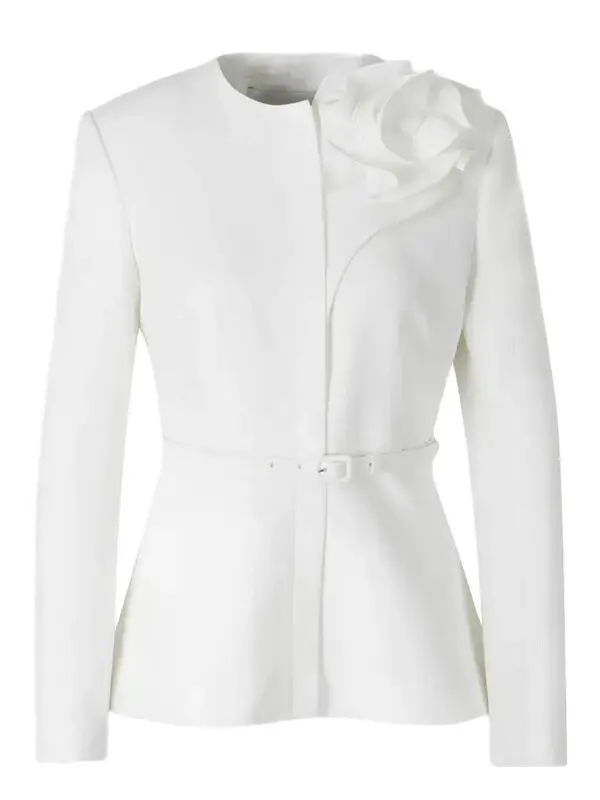 Roland Mouret Flower Belted Jacket - White