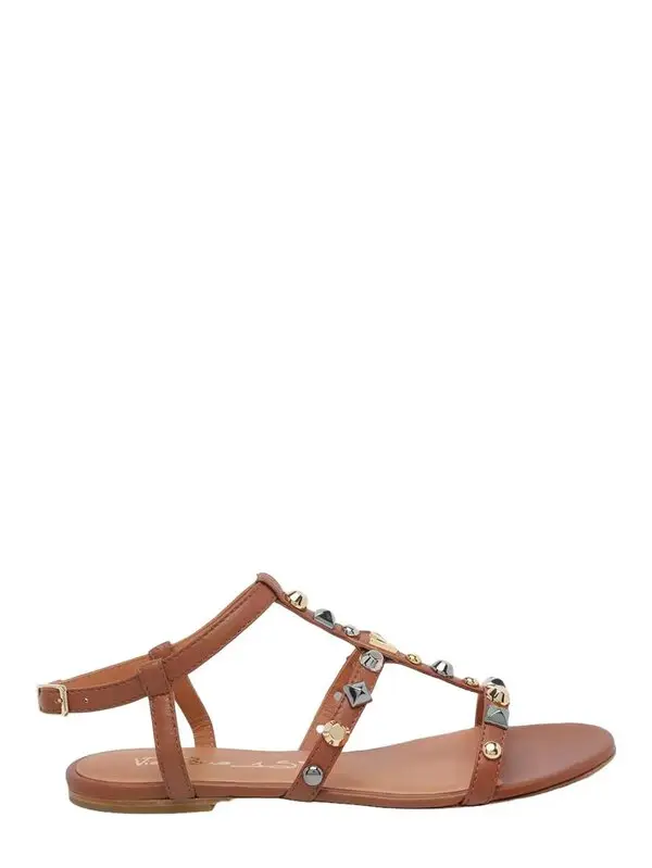 VIA ROMA 15 Leather Sandals - Brown