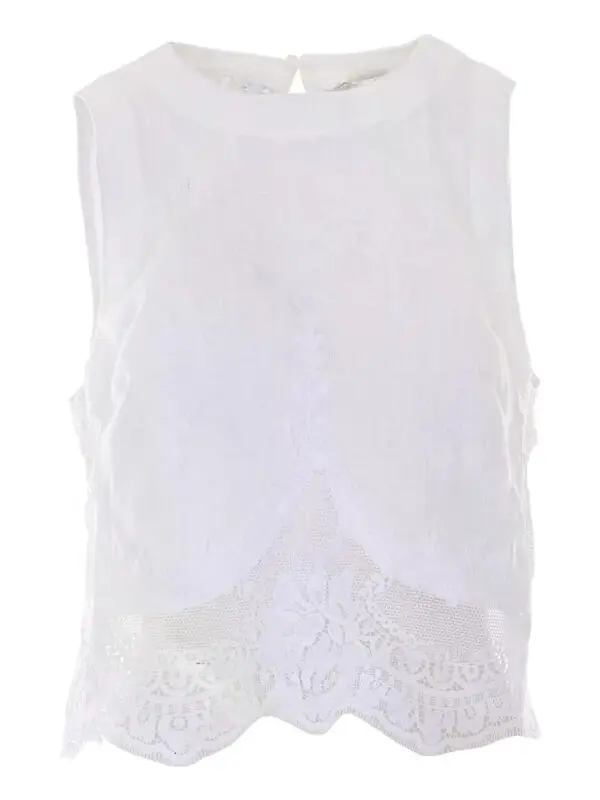TWINSET Floral-lace Tank Top - White