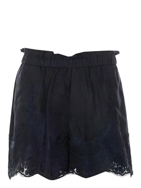 TWINSET Floral Lace Shorts - Black