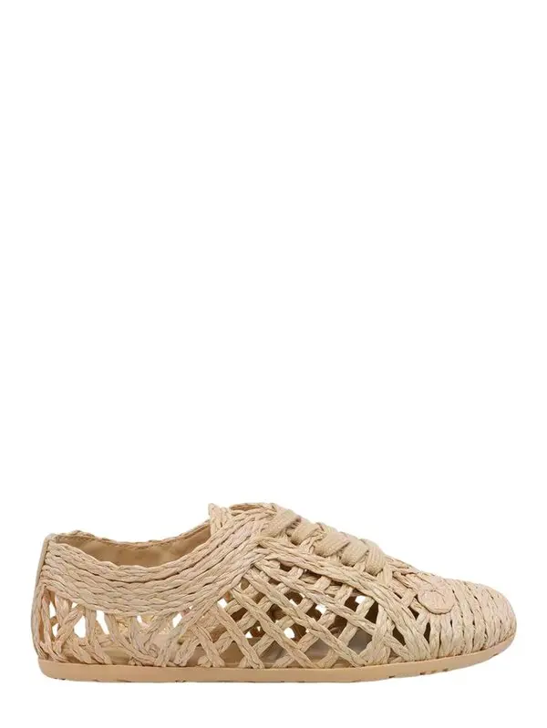 PALOMA BARCELO Palomitas Cora Raffia Sneakers - Neutrals