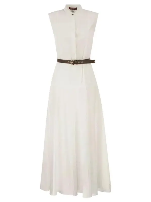 Max Mara Belted Maxi Dress - White