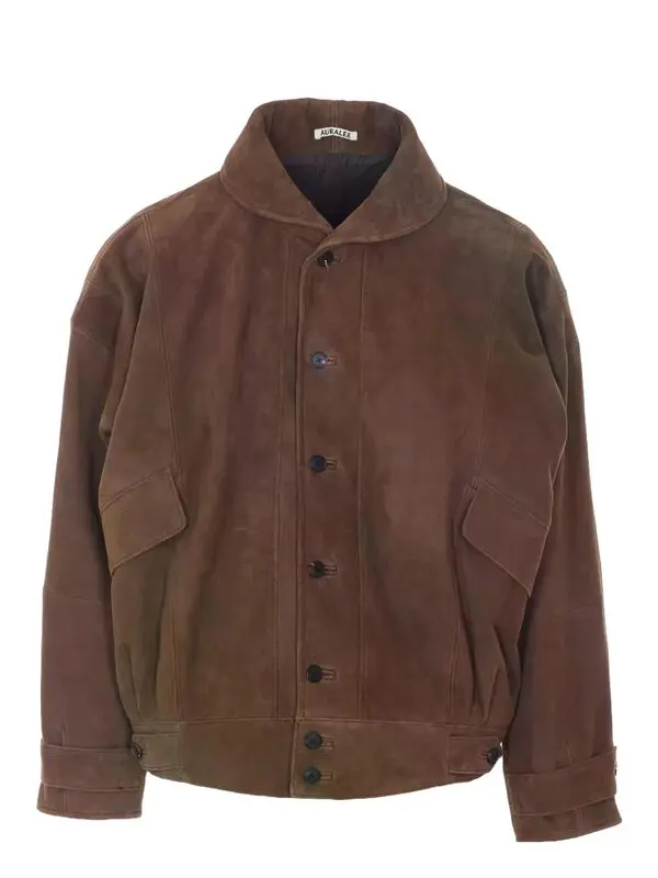 Auralee Suede Button-up Jacket - Brown