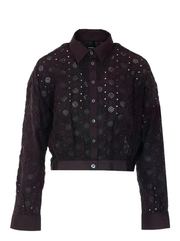 Pinko Broderie Anglaise Shirt - Brown