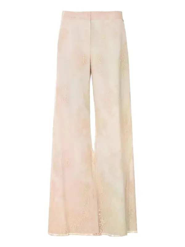 ANIYE BY Floral-embroidered Palazzo Trousers - Neutrals