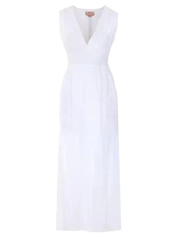 TWINSET Sleeveless V-neck Dress - White