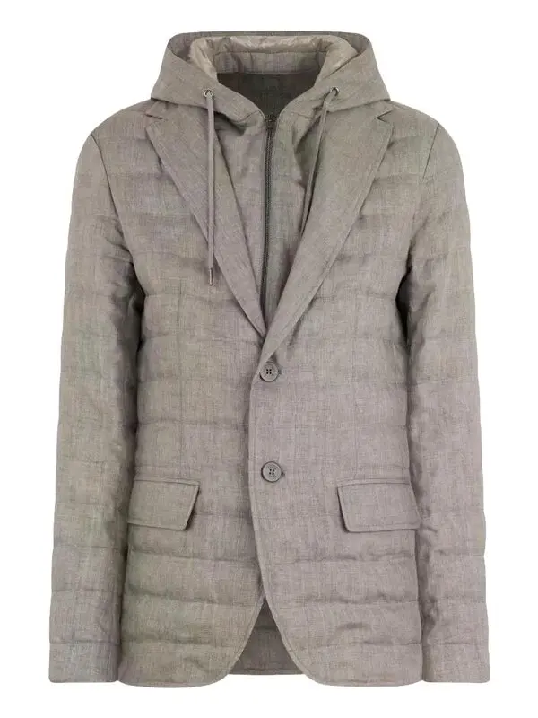 Herno Hooded Blazer With Flap-pockets - Grey