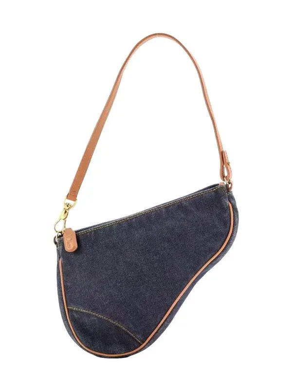 Dior Vintage Denim Saddle Bag - Blue