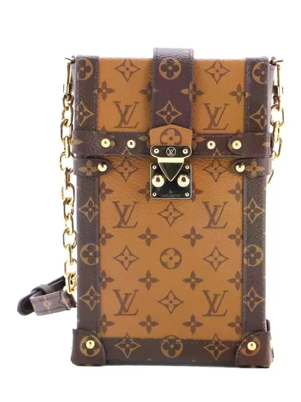 LOUIS VUITTON Vertical Trunk Pochette Reverse Monogram Canvas Crossbody Bag - Brown