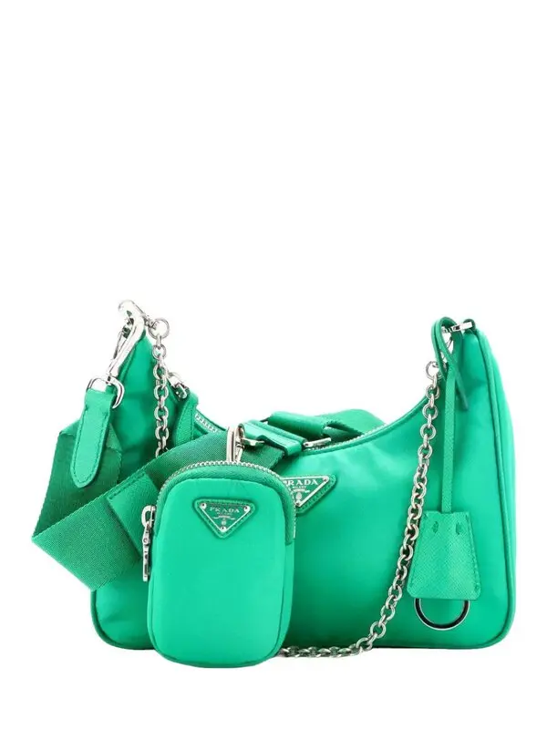 Prada Re-edition 2005 Tessuto Shoulder Bag - Green