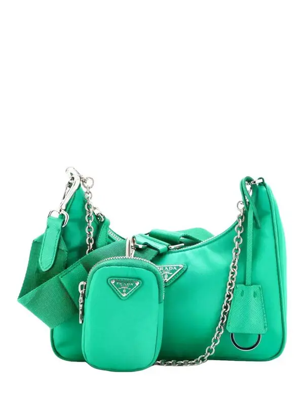 Prada Re-edition 2005 Tessuto Shoulder Bag - Green