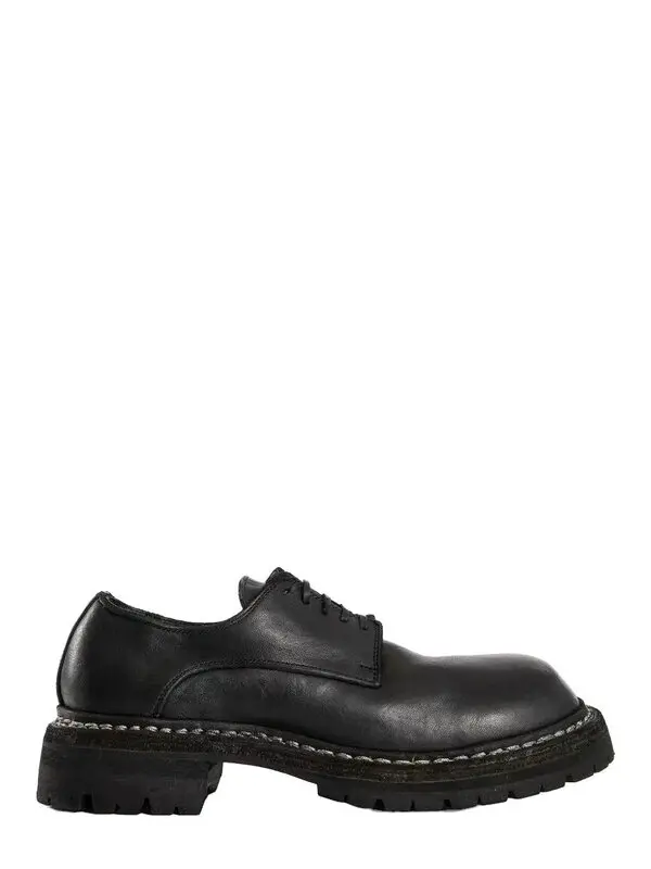 Guidi Full-grain Leather Derby Shoes - Black