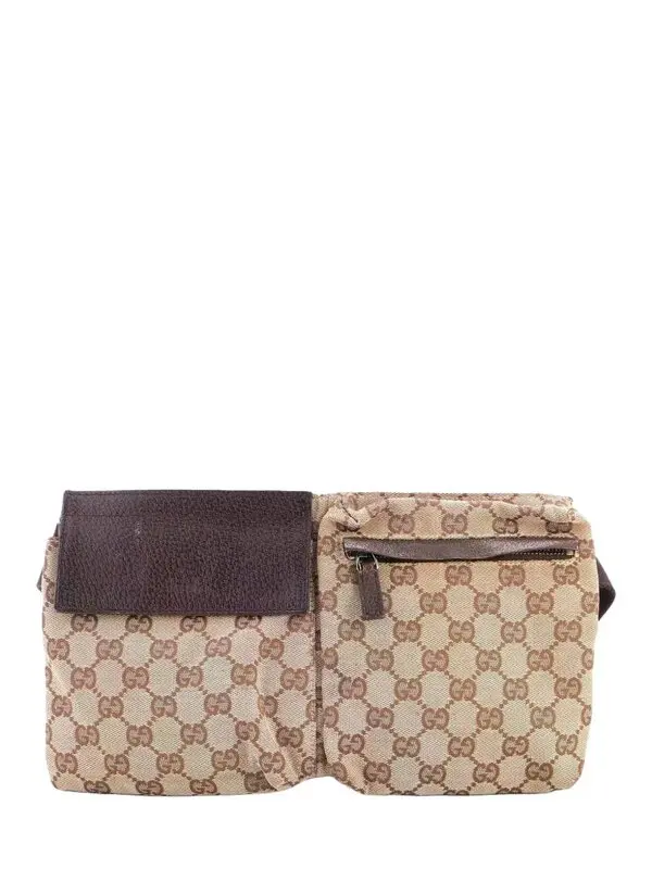 Gucci Vintage Double Gg Canvas Belt Bag - Brown