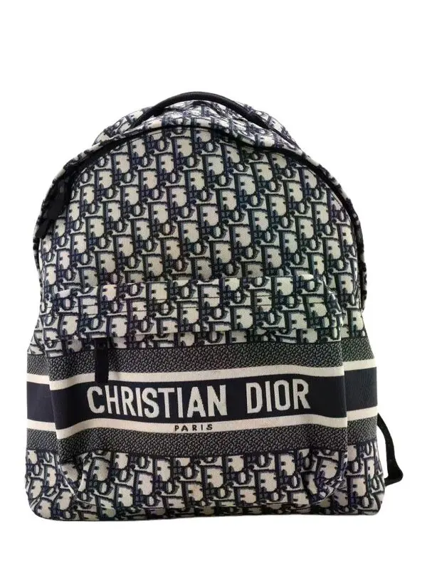 Dior Travel Oblique Canvas Medium Backpack - Blue