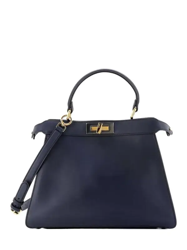 Fendi Peekaboo Iseeu Leather Satchel - Blue