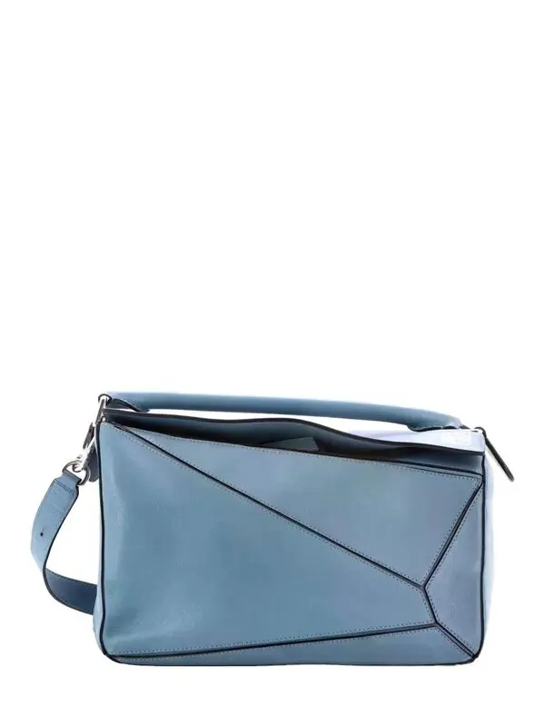 Loewe Puzzle Bag Leather Medium Shoulder Bag - Blue