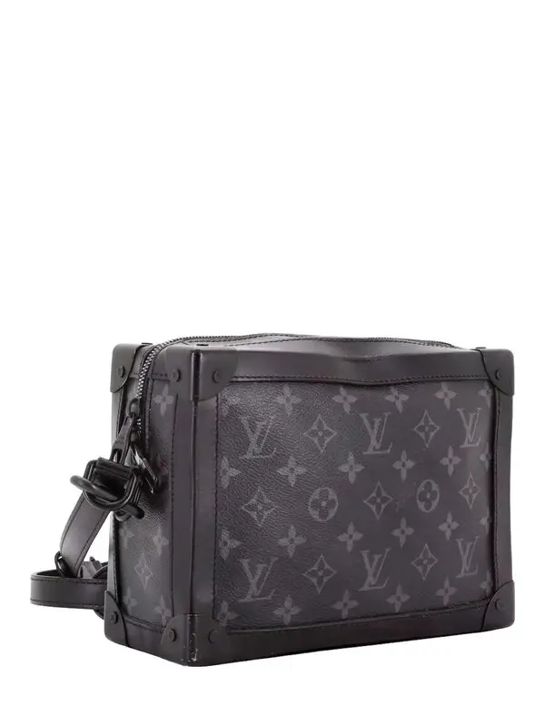 LOUIS VUITTON Soft Trunk Monogram Eclipse Canvas Shoulder Bag - Black