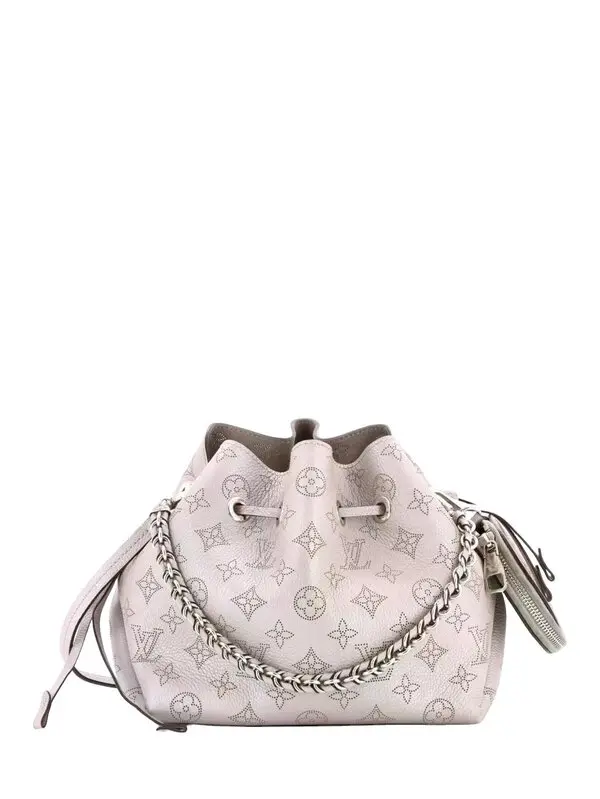 LOUIS VUITTON Bella Mahina Leather Bucket Bag - Grey