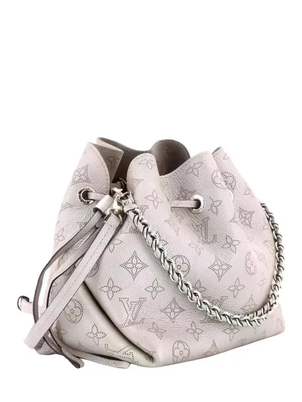 LOUIS VUITTON Bella Mahina Leather Bucket Bag - Grey