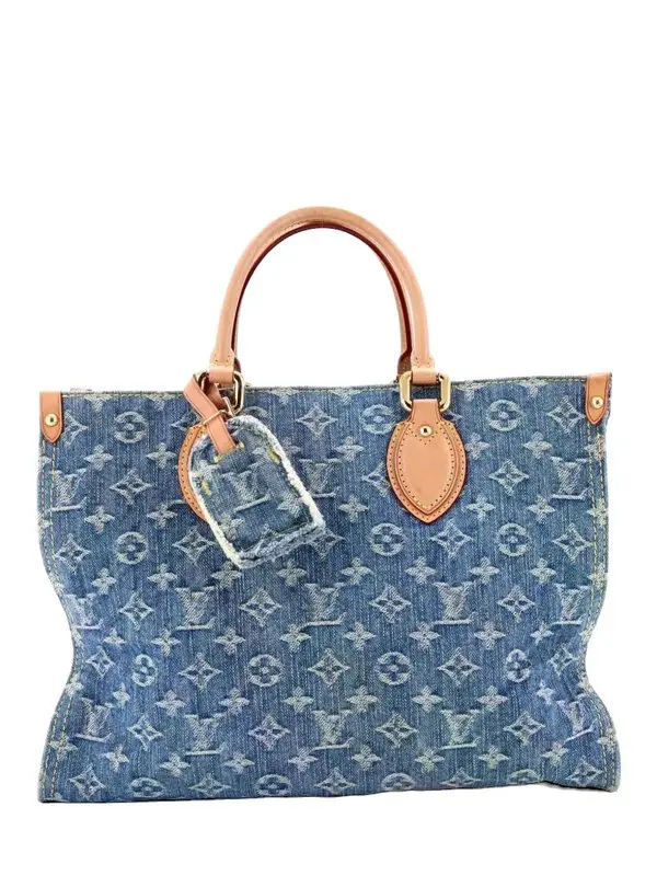 LOUIS VUITTON Onthego Monogram Denim Mm Tote Bag - Blue