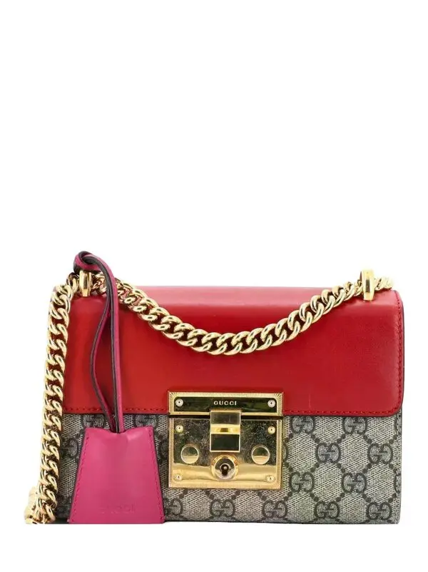 Gucci Padlock Small Crossbody Bag Gg Coated Canvas And Leather - Brown