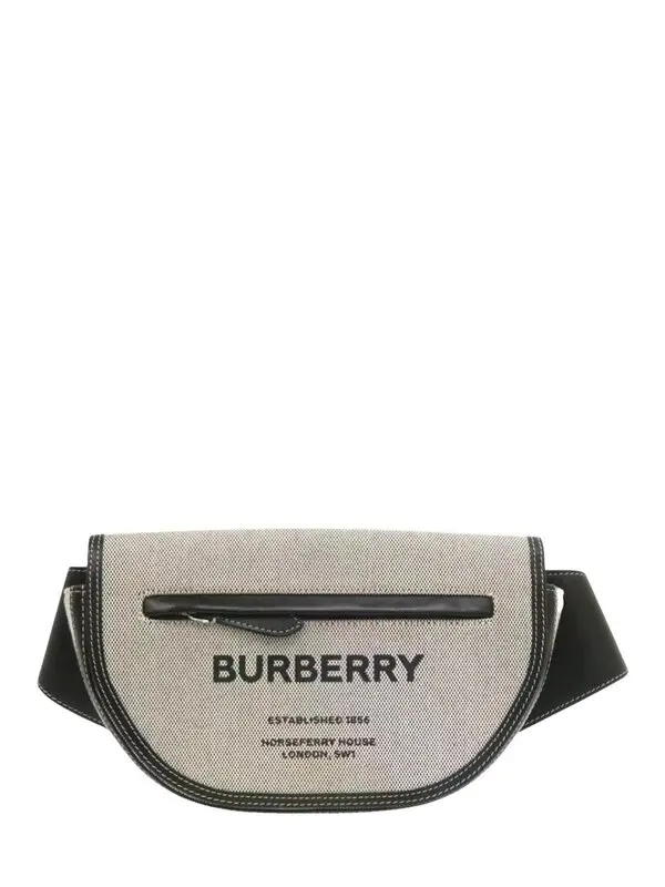 Burberry Small Canvas Horseferry Olympia Belt Bag - Grey