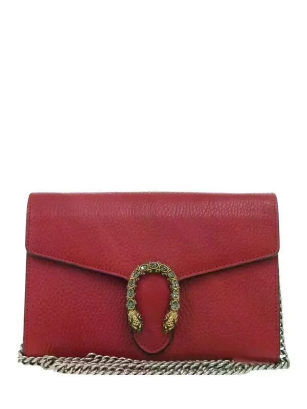 Gucci Leather Dionysus Wallet On Chain - Red
