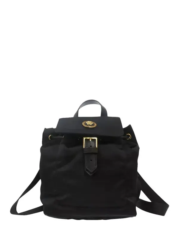 Versace Nylon Medusa Drawstring Backpack - Black
