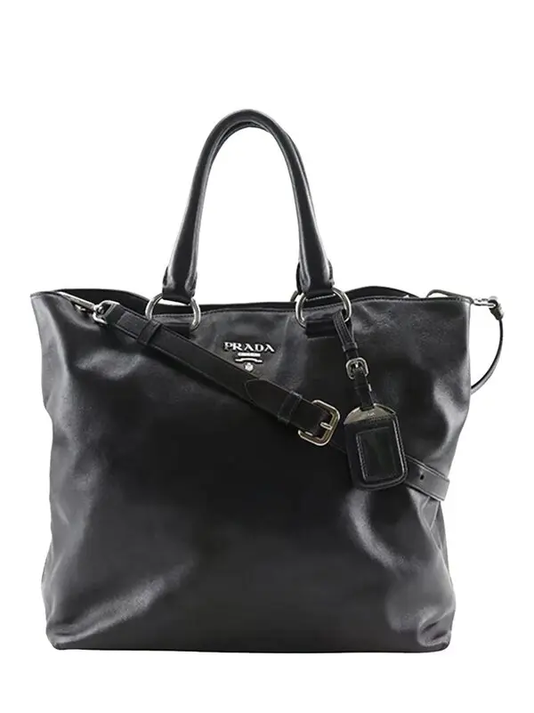 Prada Soft Calf Open Convertible Tote Satchel 2000-2025 - Black
