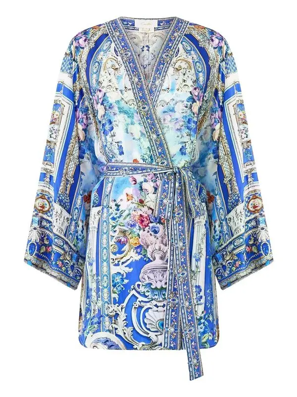 Camilla Floral-print Kimono - Blue