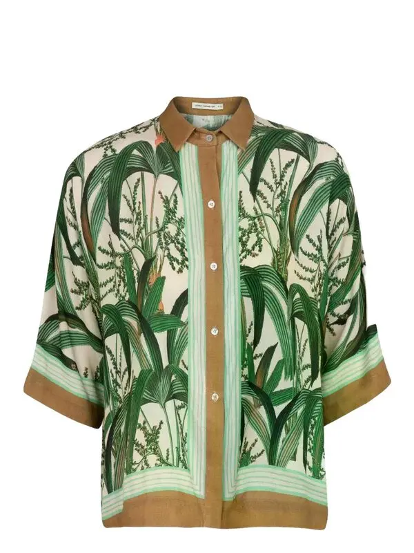 LENNY NIEMEYER Leaf-print Short-sleeve Shirt - Green