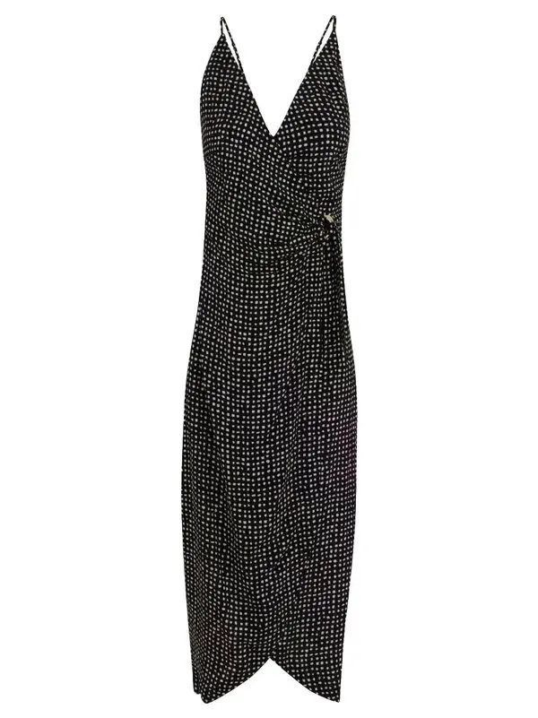 LENNY NIEMEYER Patterned Wrap-front Midi Dress - Black