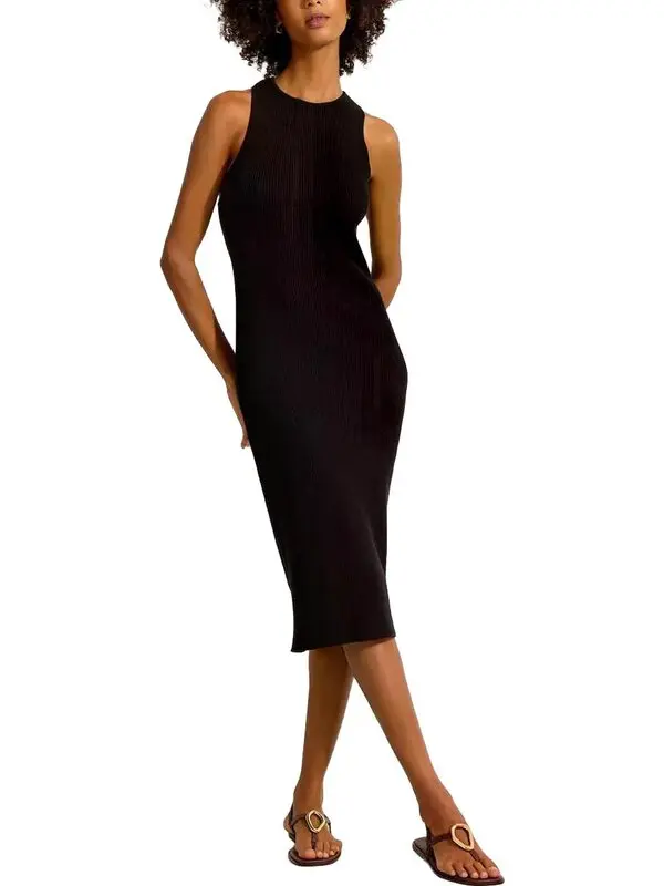 LENNY NIEMEYER Ribbed-knit Midi Dress - Black